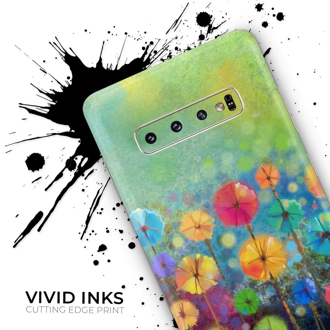 DesignSkinz Abstract Flower Meadow Protective Vinyl Decal Wrap Skin Cover Compatible with The Samsung Galaxy S20 (Screen Trim & Back Glass Skin)