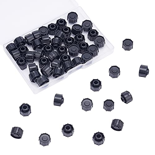 OLYCRAFT 50pcs Black Syringe Tip Caps 10mm Thick Luer Lock Tip Syringe Luer Lock Cap 12~12.5mm Diameter No Needle Tip Cap for Feeding Tubes Black Syringe Tip Cap