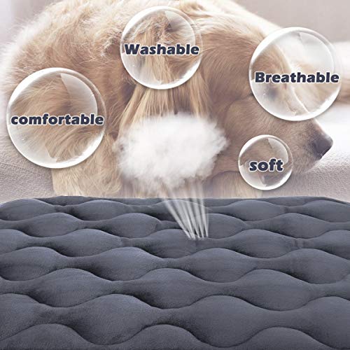 AIPERRO Fluffy Dog Beds for Small Dogs Crate Cushion Mat Machine Washable Anti-Slip Pets Sleeping Pads for Small Medium Large Dogs and Cats (S -29" x 21", Dark Grey)
