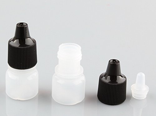 5ml 50pcs Empty Plastic Dropper Bottle/dropping Bottles with Black Cap Drops of Plug Can Removable Plastic Bottle Eye Liquid Dropper