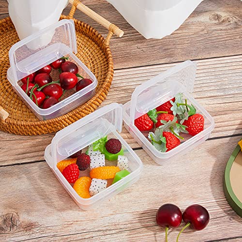 4 Pcs 3.9 inch Mini Cheese Container for Fridge Sliced Cheese Container for Fridge Cheese Storage Cheese Storage Container for Fridge with Lids for Refrigerator Food Vegetable Keep Cheese Fres