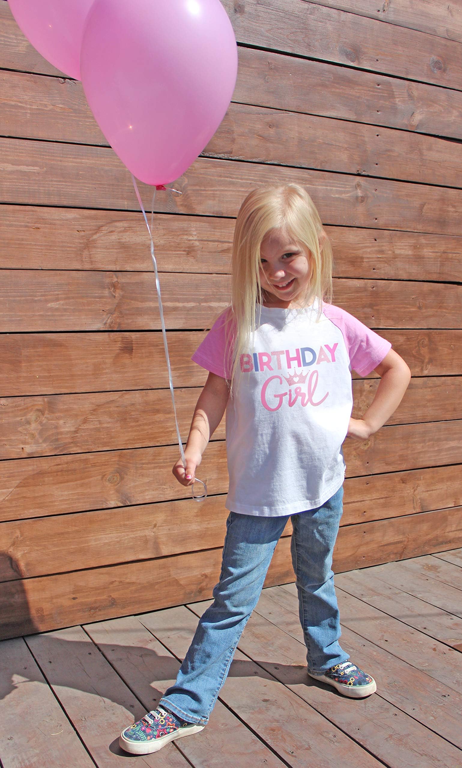Wild and Happy Birthday Party Shirt with Princess Crown Little Girls, Size 4T