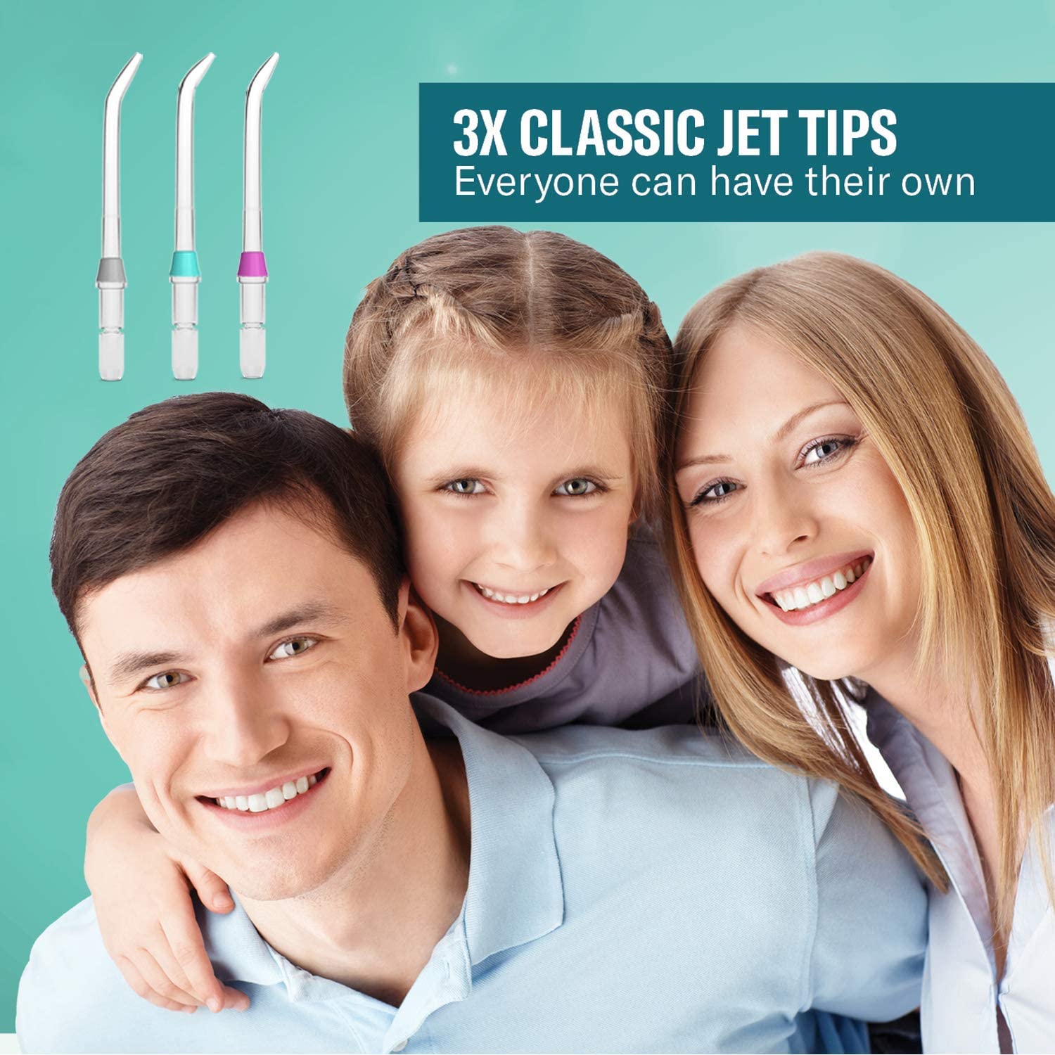 Water Flosser Teeth Cleaning - Countertop Oral Irrigator Teeth Cleaner for Braces & Bridges with 10 Adjustable Water Jet Pressures - 8 Multifunctional Tips, 600ml Capacity