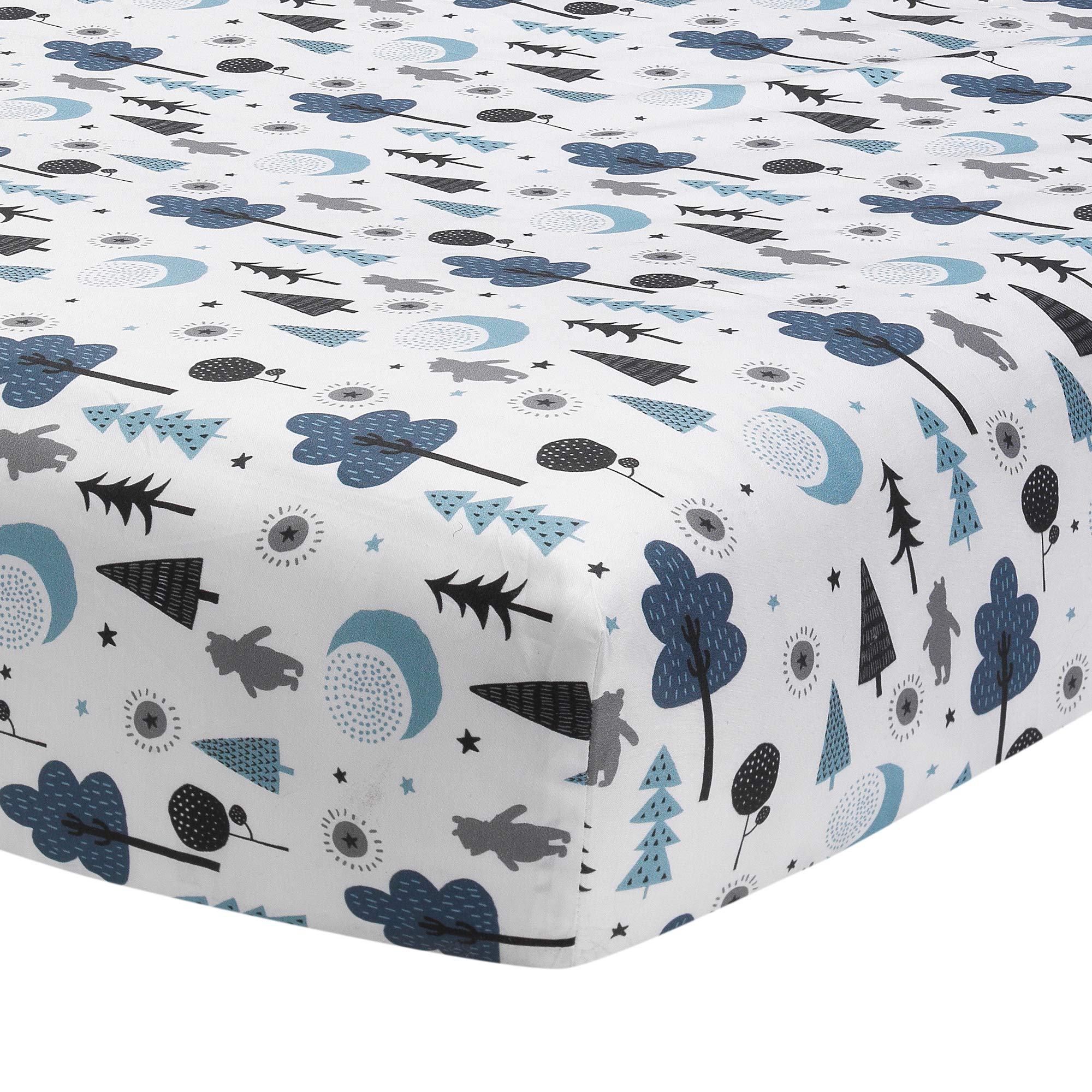 Lambs & Ivy (LAMCR) Forever Pooh Fitted Mini Crib Sheet, White (780006M)