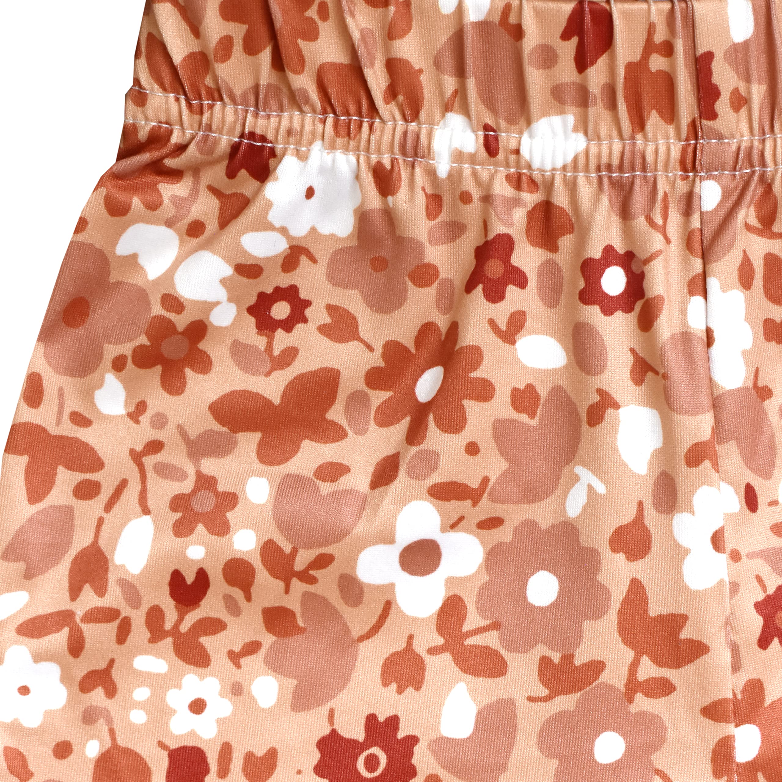 Daisy Del Sol Little Girls Boho Bell Bottom Stretch Legging Flared Soft Yoga Pants Toddler Childrens Kids 2T-8 Years (Gold Floral, 2T)