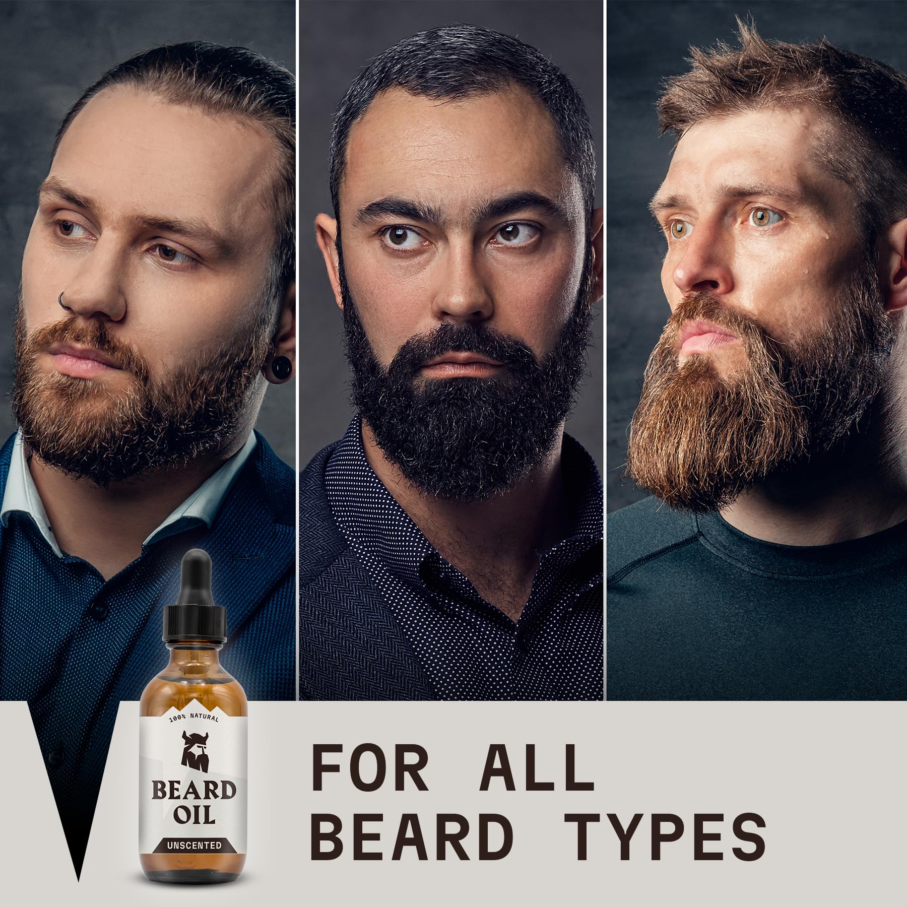 Striking Viking Beard Oil Conditioner, Unscented for Men (Large 2 oz) - All-Natural Argan & Jojoba Formula - Softens, Smooths & Strengthens Beard Growth