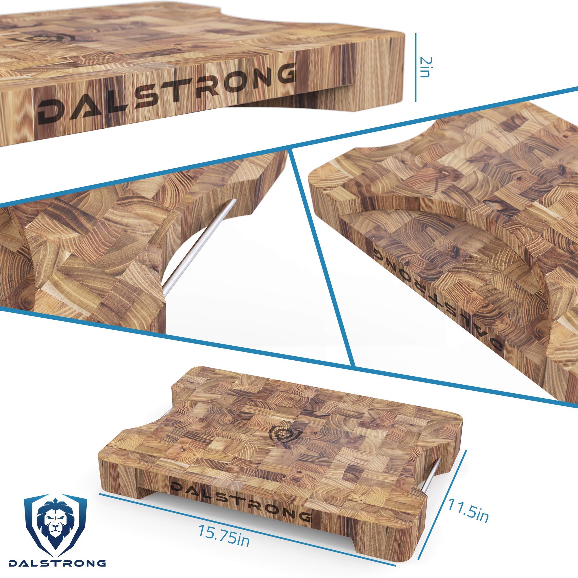 Dalstrong The Gladiator Series Elite 4-Piece Charcuterie & Cheese Knife Set Bundled with The Lionswood End-Grain Teak Cutting & Serving Board