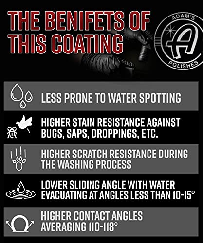 Adam's UV Graphene Ceramic Coating Bundle - 10H Ceramic Coating for Cars W/UV Glow Technology | 7+ Years of Protection | Apply After Car Wash Clay Bar Car Buffer Polisher | Boat RV Motorcycle