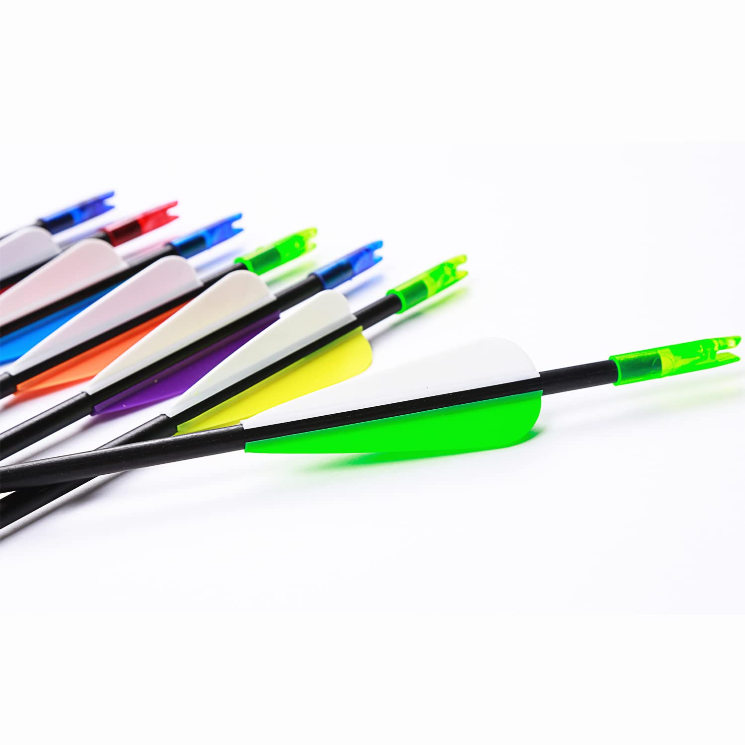 15pcs Plastic Archery Nocks Insert Tail, Transparent Green