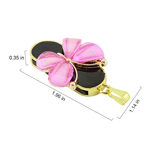 3C Light 16GB 2.0 USB Flash Drive Crystal Butterfly Shape Jewelry USB Flash Disk Jump Drive Thumb Drive Pen Drive with Necklace Memory Stick Data Storage Gift (16 GB, Purple)