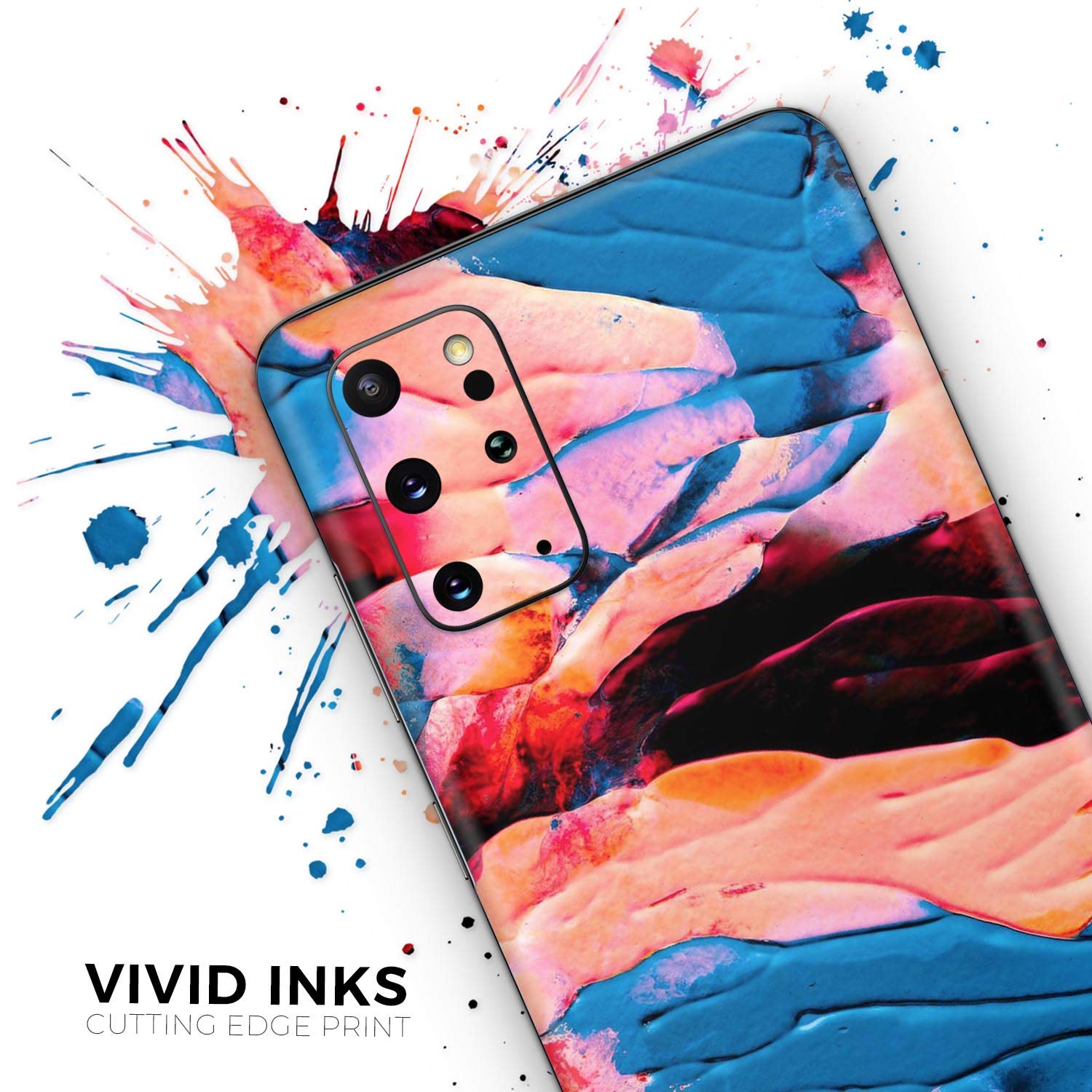 Design Skinz Liquid Abstract Paint V30 Protective Vinyl Decal Wrap Skin Cover Compatible with The Samsung Galaxy S20 (Screen Trim & Back Glass Skin)