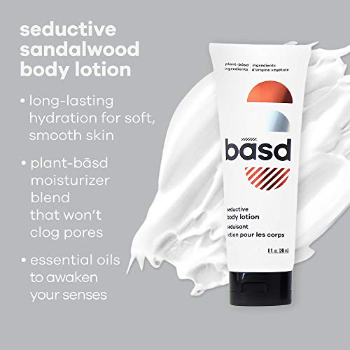 basd Organic Body Lotion, Seductive Sandalwood | Natural & Moisturizing Ingredients, Vegan, Hypoallergenic, 8 Ounce Tube