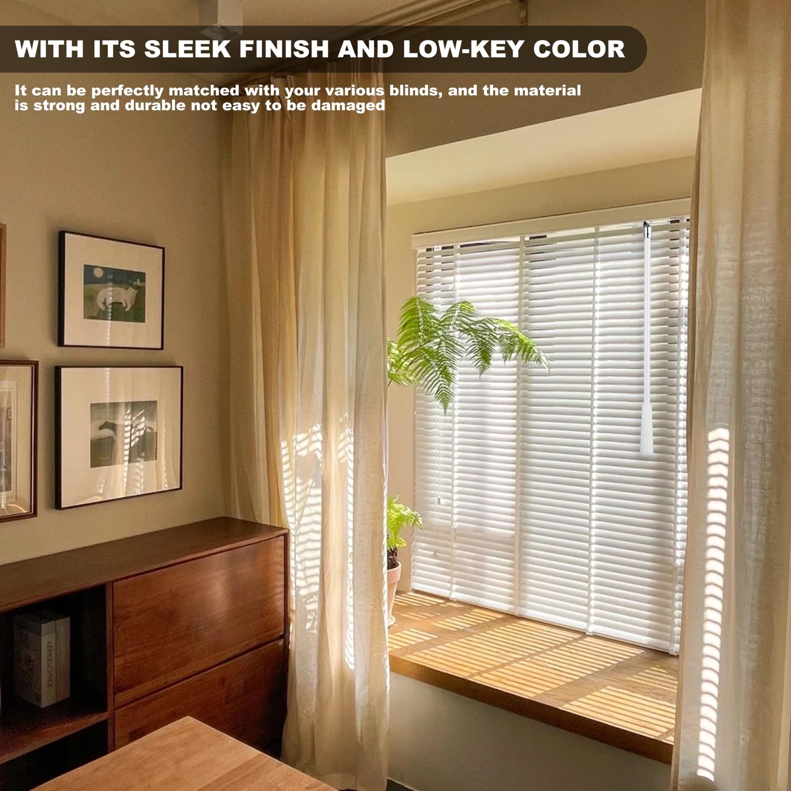 12 Inches Blind Wands, Vertical Blinds Wand Replacement with Hook and Handle, White Fiberglass Window Blind Tilt Rods, Blinds Stick Replacement Parts, Curtain Stick Blind Tilt Wand for Window