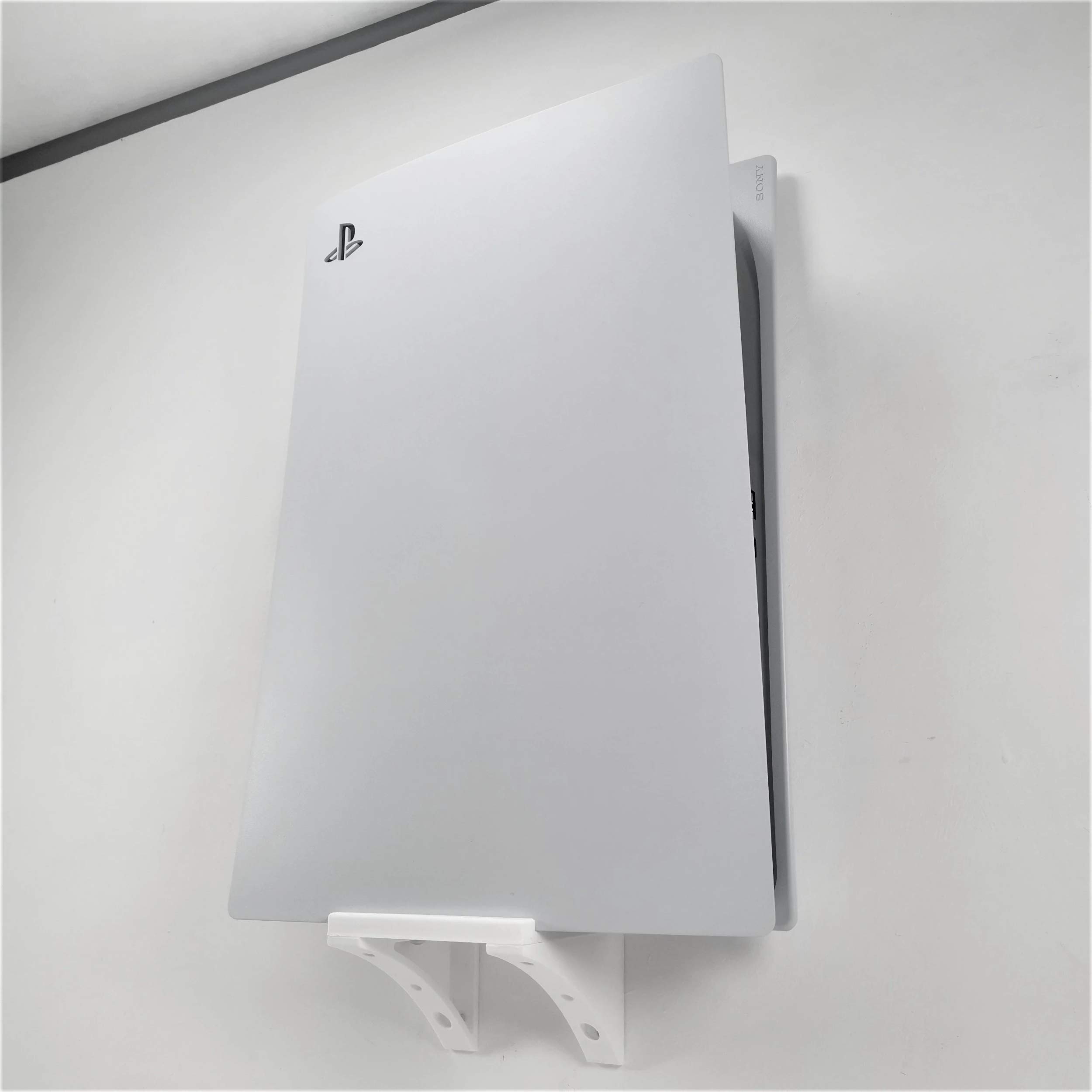 3D Cabin PS5 Wall Mount Wall Bracket Holder Stand for Play Station 5 Digital White Left