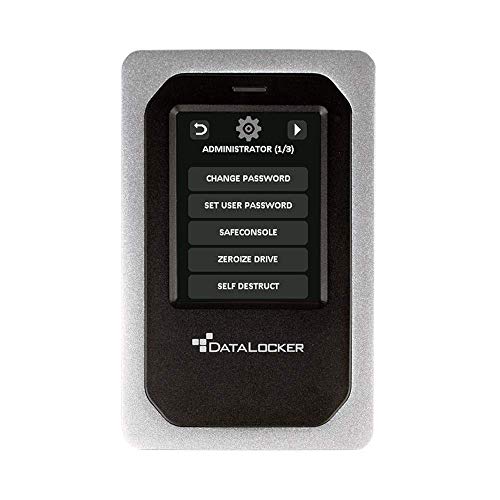DataLocker DL4 FE 2TB Password Protected Encrypted SSD, Easy Screen Guided Setup, AES 256, IP64 Dust/Water Resistant, TAA Compliant Trusted FIPS 140-3 Level 3 Pending, OS Independent, USB-C/USB-A