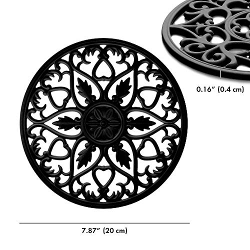 Boxiki Kitchen Silicone Trivet Mat | Trivets for Hot Dishes | Silicone Pads | Silicone Trivets | Silicone Microwave Mats | Pot Mat | Mexican Wall Decor (Black)