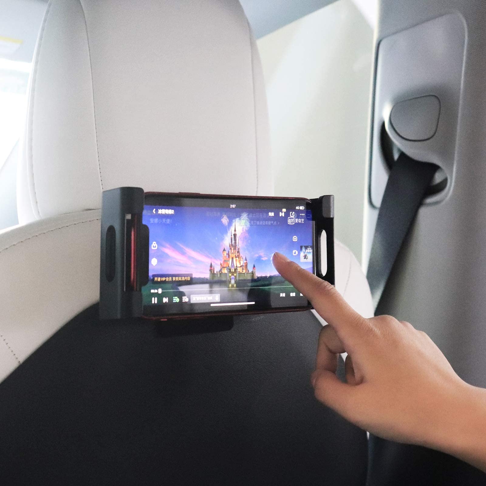 TPARTS Backseat Headrest Tablet Mount Holder for Model 3 Model Y Compatible iPad(Including 12.9" iPad Pro) and Smart Phones Over 4.7" Car Mount Travel Accessory(for M3/Y)
