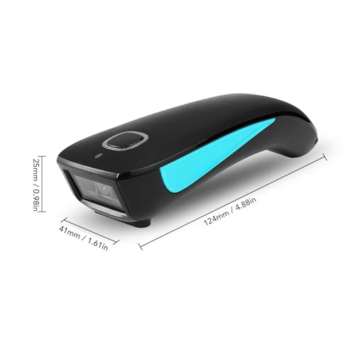 1D Barcode Reader, Multiple Languages Support High Accuracy Handheld USB BT 2.4G Portable Barcode Reader Strong Compatibility for Supermarkets Pharmacies