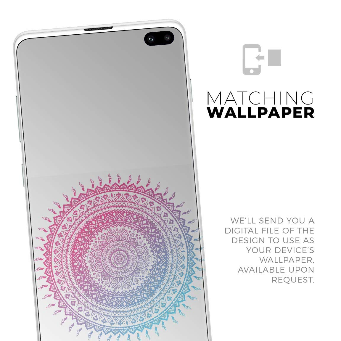 DesignSkinz Ethnic Indian Tie-Dye Circle Protective Vinyl Decal Wrap Skin Cover Compatible with The Samsung Galaxy S20 (Screen Trim & Back Glass Skin)