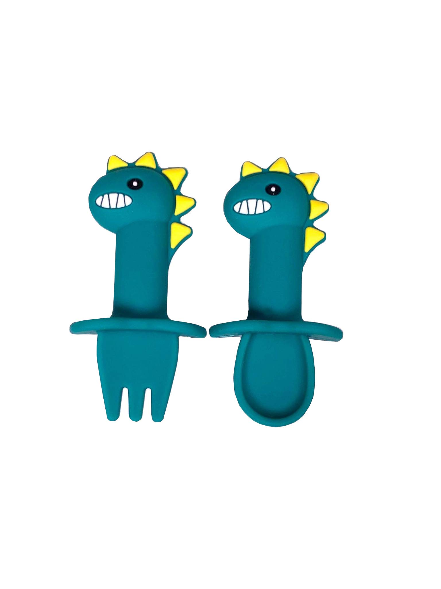 Silicone Suction Baby Plate With Spoon and Fork Dinosaur Baby Plate Set Baby Self Feed Utensils Baby Spoon Baby Fork Suction Plate