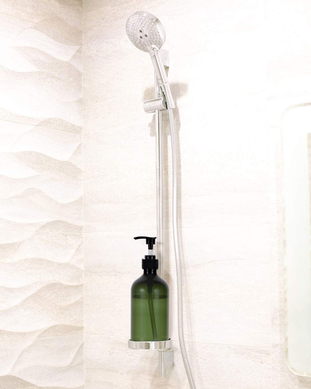 sdoot Green Pump Bottle, 2 Pack Shampoo Bottles with Pump, 17oz Refillable Plastic Soap Dispenser Pump Bottle for Shampoo Conditioner, Shampoo Lotion Body Wash