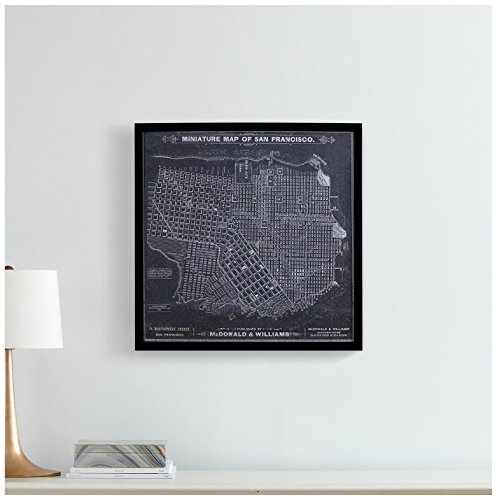 Amazon Brand β Stone & Beam Modern Print of 1879 San Francisco Map Wall Art, Black Frame, 26" x 26"