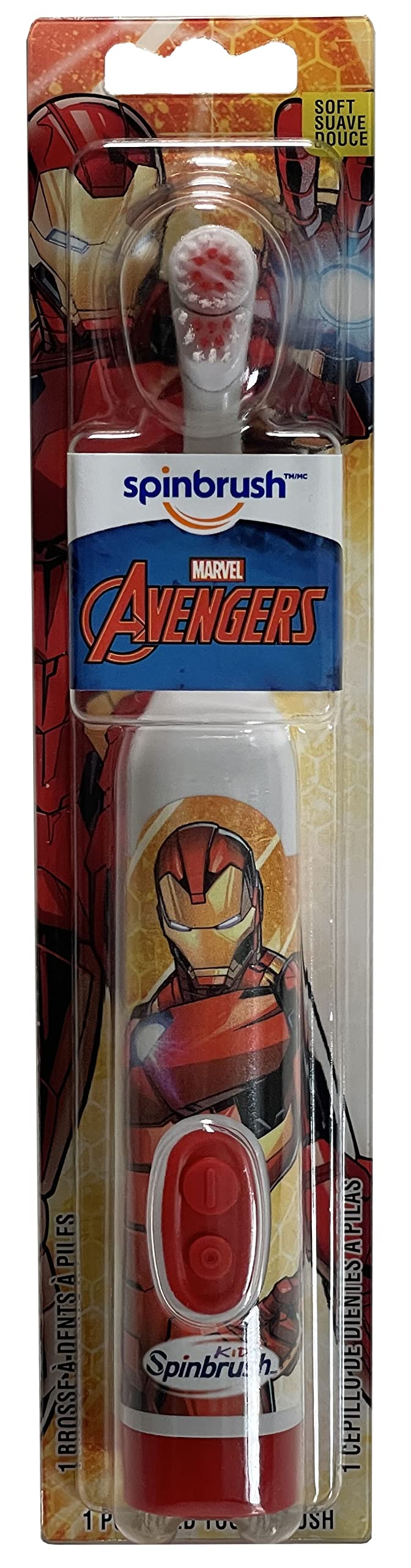 Avengers Battery Powered Bundle featuring IronMan with 2 Minute Timer, Matching Avengers Rinse Cup, Tooth Saver Necklace, and Bag for when on the Go!