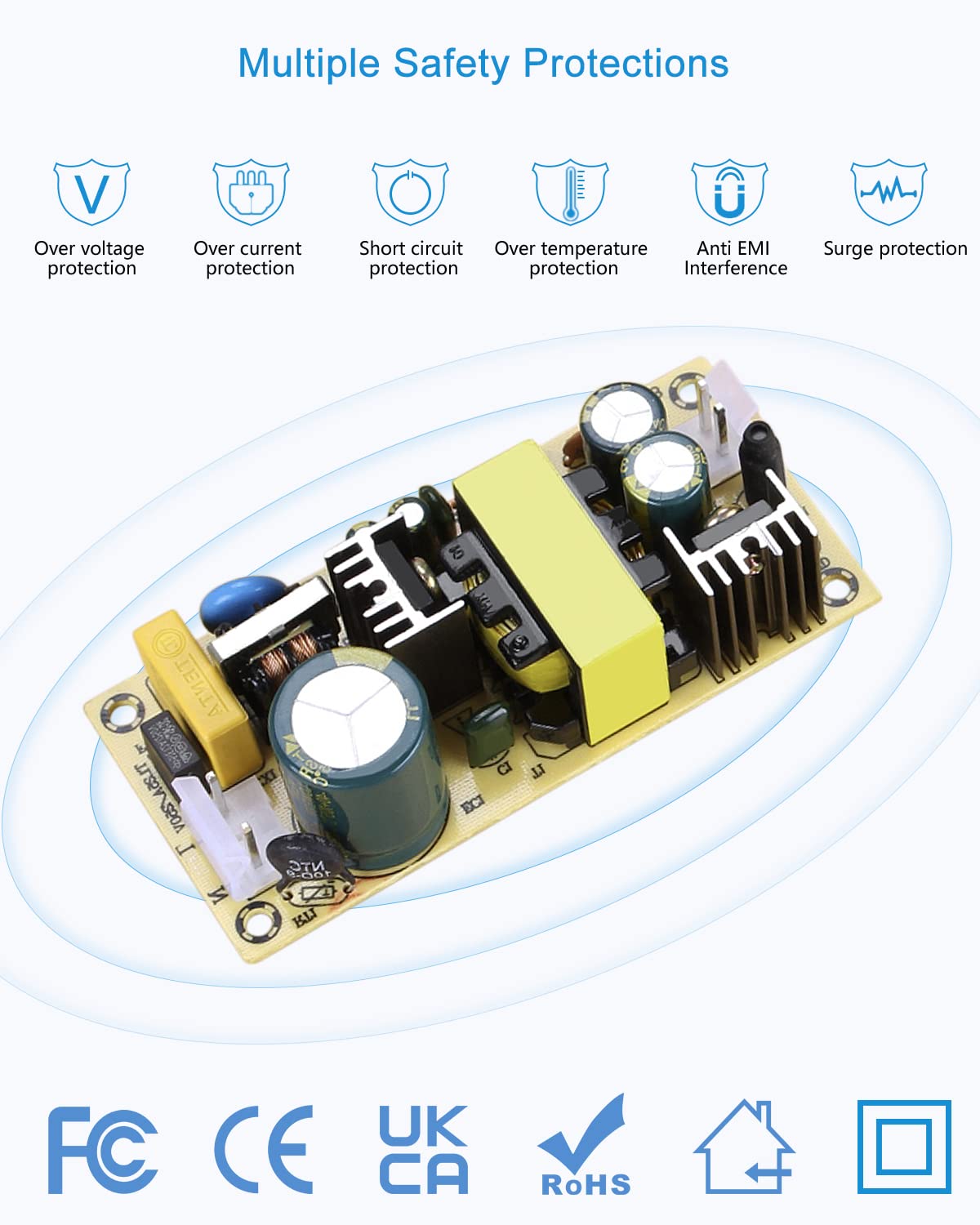 ALITOVE 12V 3A Power Supply Adapter 100~240V AC to DC 12 Volt 3 Amp 36W Converter 12 vdc 3000mA 2.2A 2.4A 2.5A 2.8A Available 5.5mm x 2.5mm 2.1mm for LED Strip Light CCTV Security Camera Router