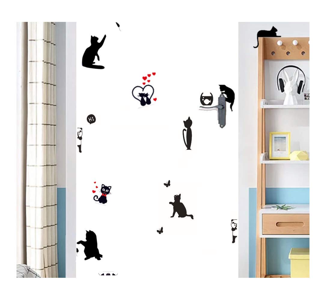 Adam Victor Removable Switch Stickers, Various Lovely Cats, Pandas Different Cartoon Wall Sticker Decor, Family Light Switch Decals DIY Kids Bedroom Car Stickers Office Home Decoration (20 PCS)