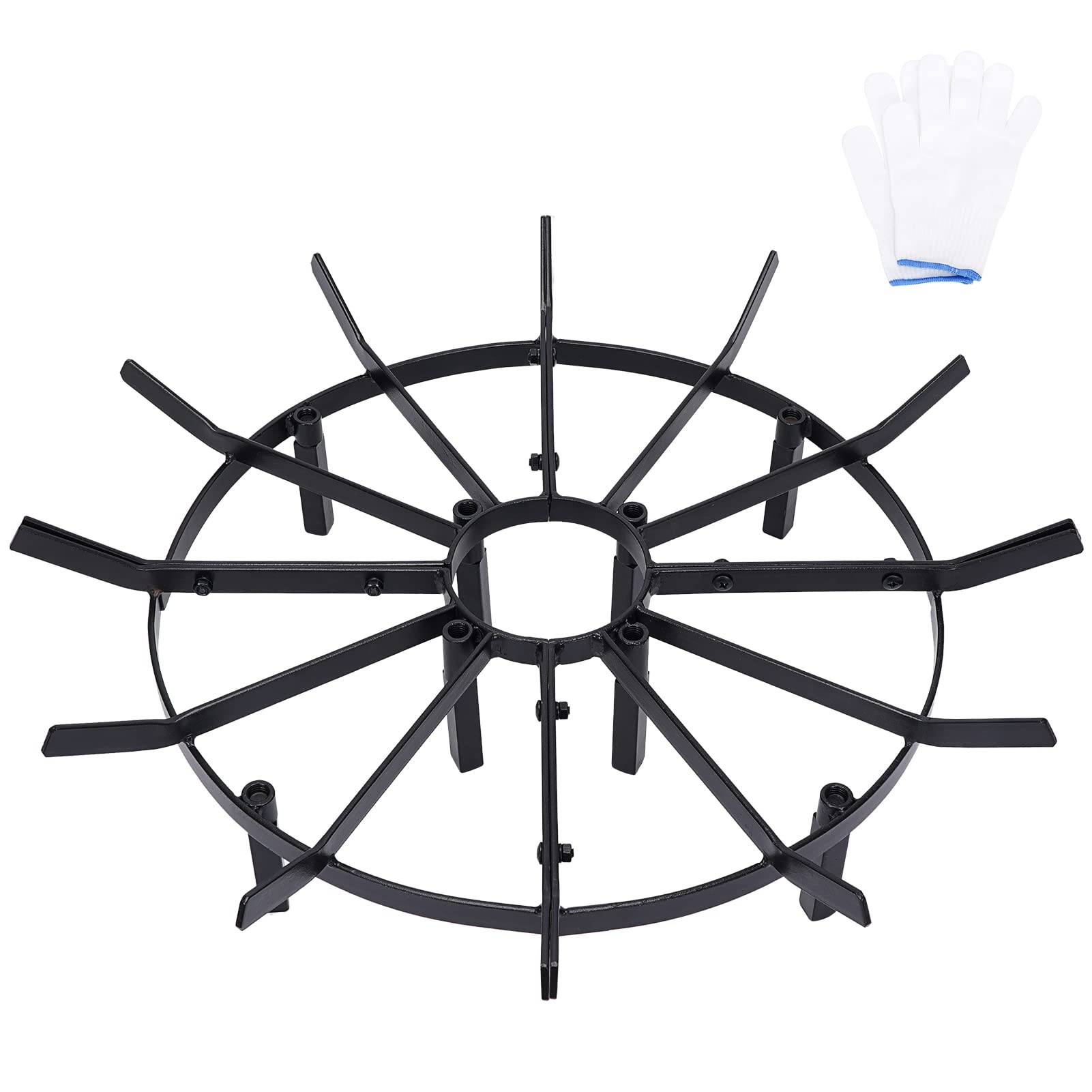 1MORE Fire Pit Grate Log Grate, Fireplace Grate 24 inch Heavy Duty, Round Fireplace Grates, Wood Stove Burning Rack Holder, Firewood Grate for Fire Pit & Backyard Patio, Outdoor Camping Hearth.