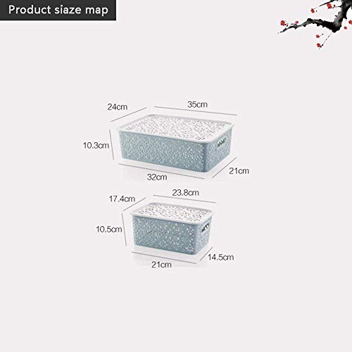 Czlsd Closet Storage Boxes Desktop Hollow Underwear Storage Box Three-Piece Household Drawer Plastic Covered Bra Underwear Socks Storage Box (Color : Blue)