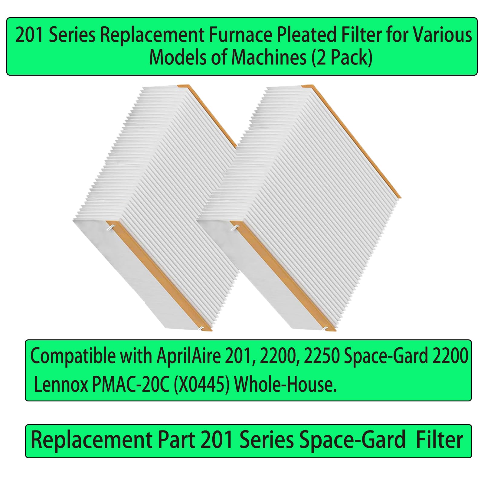 201 Replacement Filters for AprilAire 201 Space-Gard 2200 2250 Lennox PMAC-20C (X0445) Furnace Pleated Filter