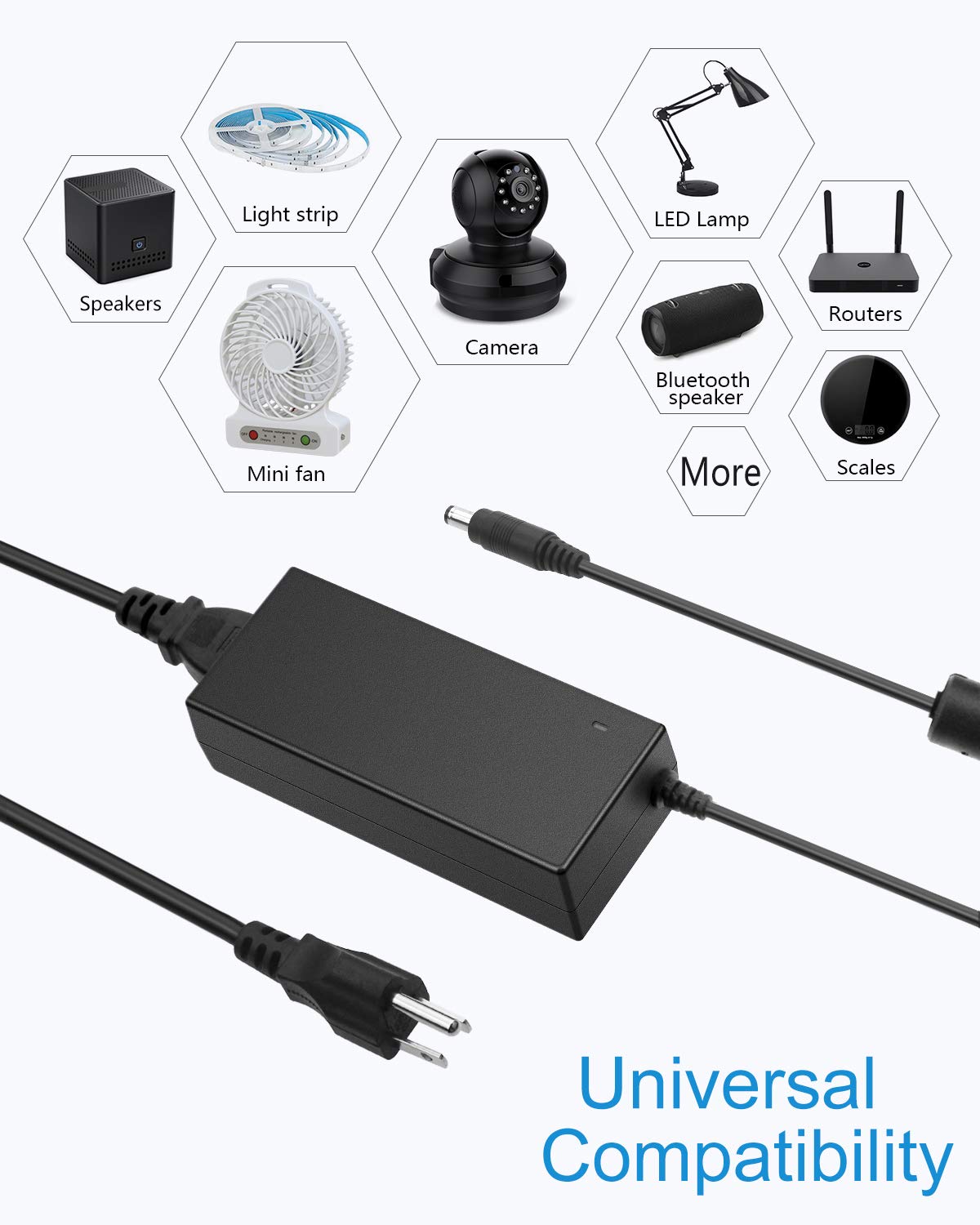 ALITOVE 36V Power Supply 4A 144W AC/DC Adapter 100~240V AC to DC 36 Volt 4 Amp Converter 36 vdc 4A 3.5A 3A 2A Transformer with 5.5mmx 2.5mm Plug for LED Lights Inkjet Printer Laser Engraver