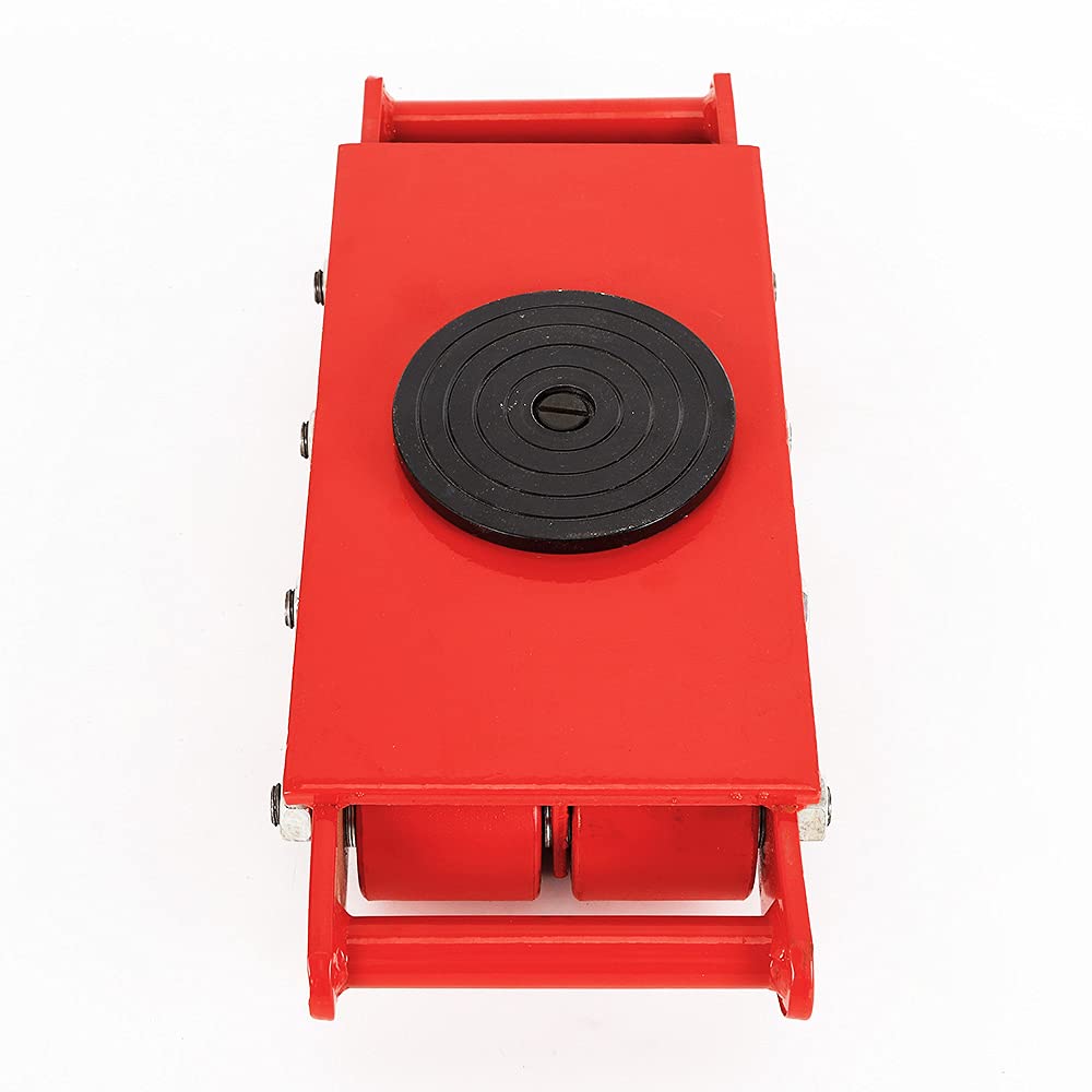 12T Machine Dolly Skate, 26400lbs Machinery Moving Skate, Machinery Mover Skate with 8 Rollen 360° Rotation, Heavy Duty Machine Skate for Industrial Moving Equipment (Red)