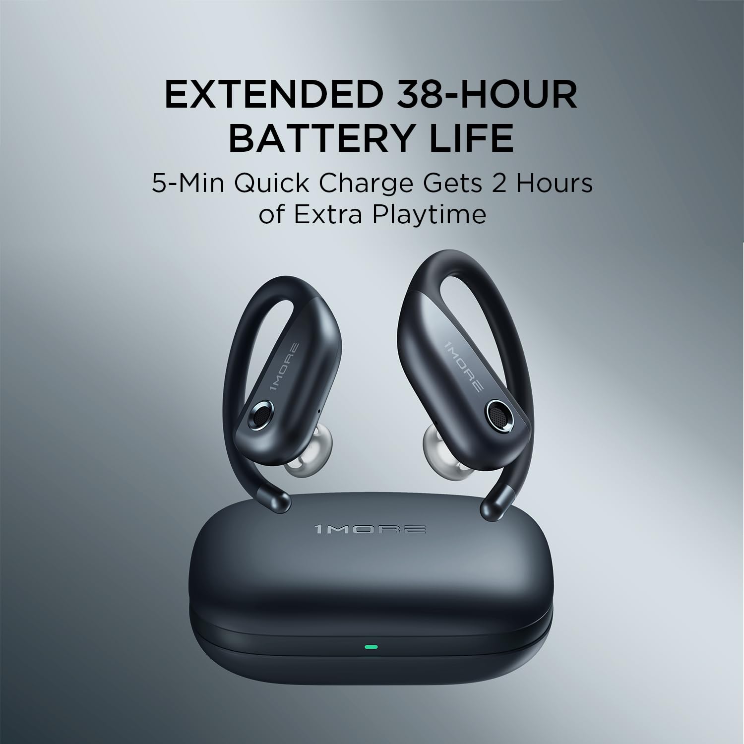 1MORE S50 Fit Open Earbuds, Open-Ear Wireless Bluetooth Headphones (Gray)