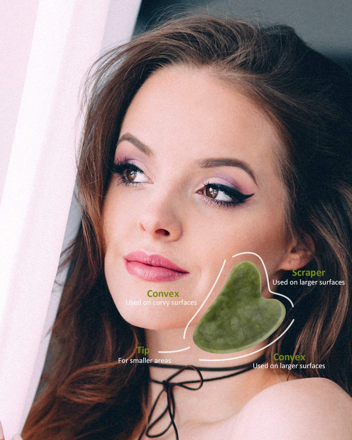 Jade Roller for Face, Jade Roller and Gua Sha Set, EUASOO 100% Real Natural Beauty Jade Facial Roller Massage Tool for Face Eyes Neck Body β Anti Aging Beauty Treatment
