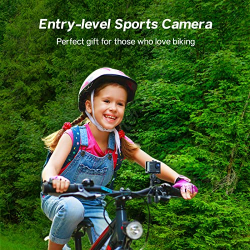 Action Camera 4K WiFi - 40M Waterproof Underwater Camera Motorcycle Helmet Camera Support 128G TF Card for Diving Riding Hiking,External Microphone, 2*Batteries and Mounting Accessories