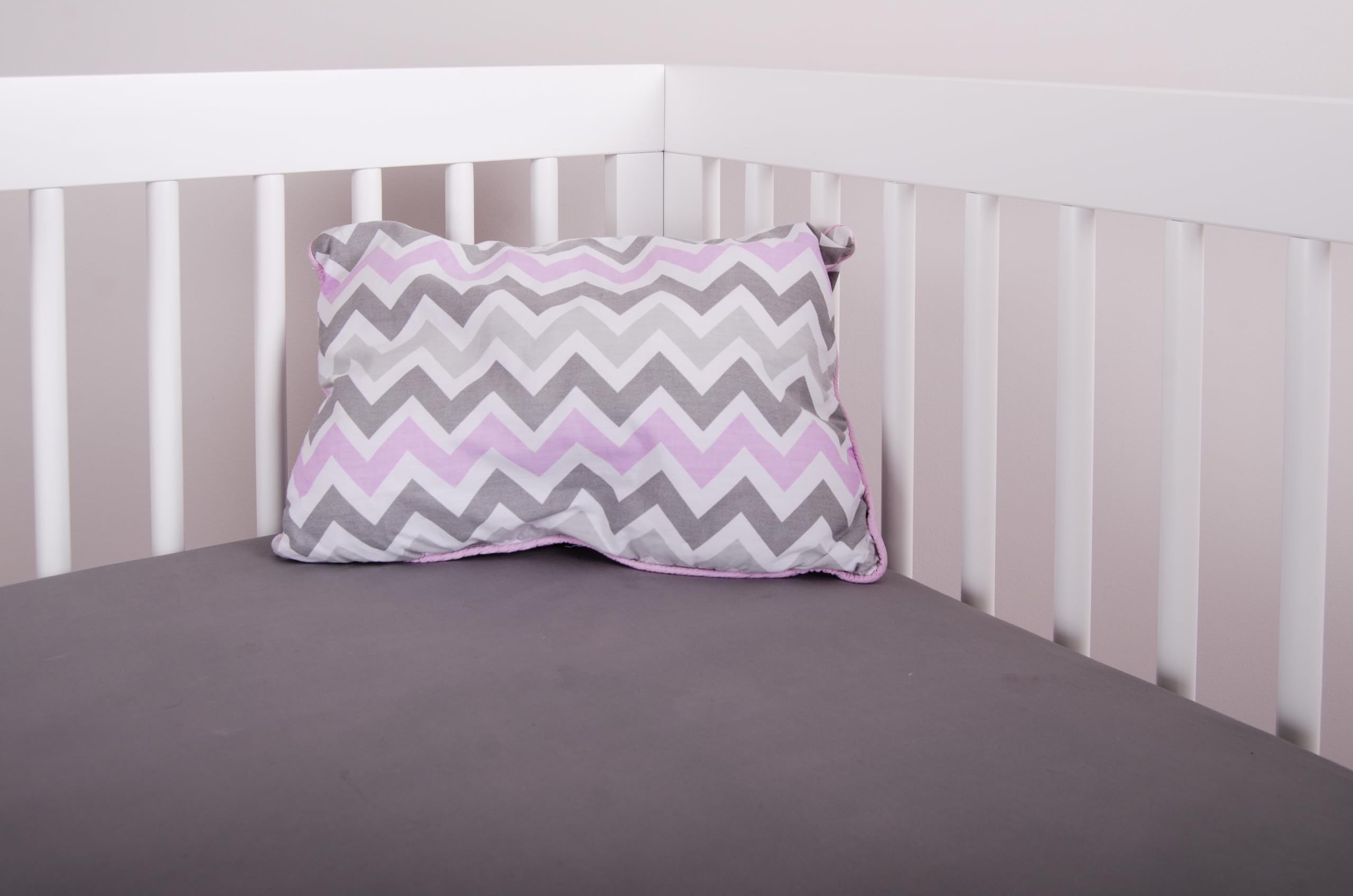 BabyFad Pink Chevron Zig Zag 9 Piece Baby Crib Bedding Set 100% Cotton