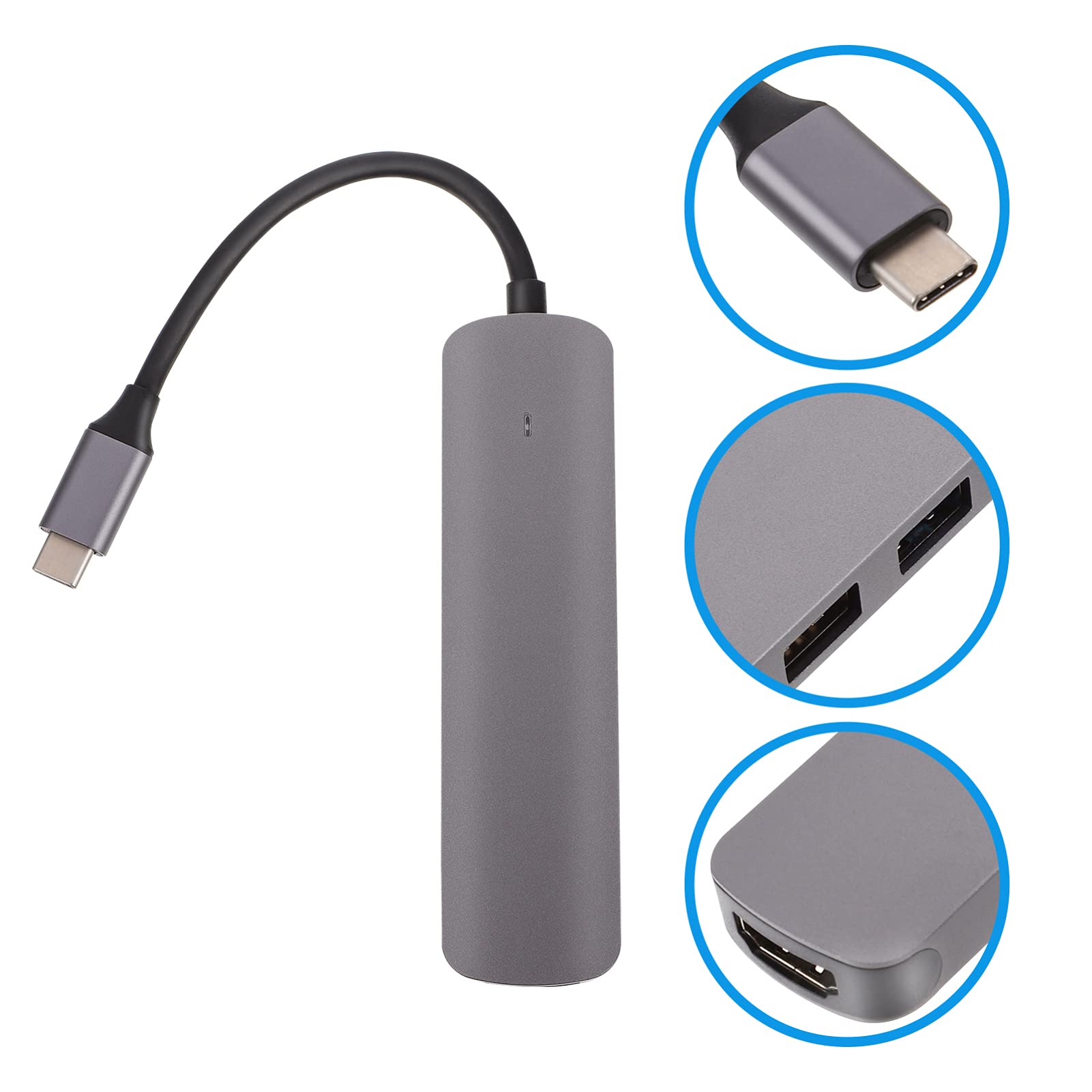 OSALADI USB Adapter USB Ethernet Adapter USB Hubs 1Pc Type Hub USB Hub Dock Station 5- in- 1 Phone Computer Laptop Converter Computer Adapter USB Docking Station USB Ethernet Adapter