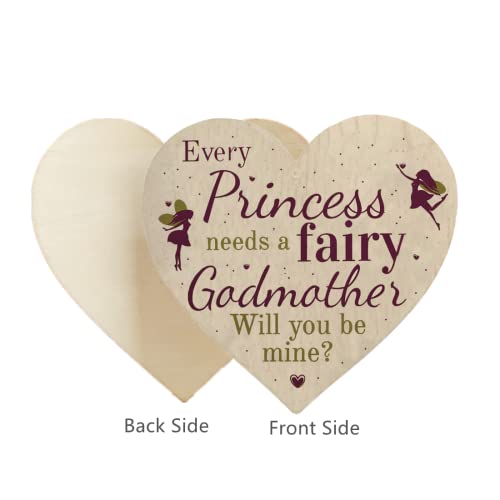 Dadaly Decor Godmother Plaque Will You Be My Godmother Proposal - Best Godmother Gift Wooden 4 x 4 inch (A)