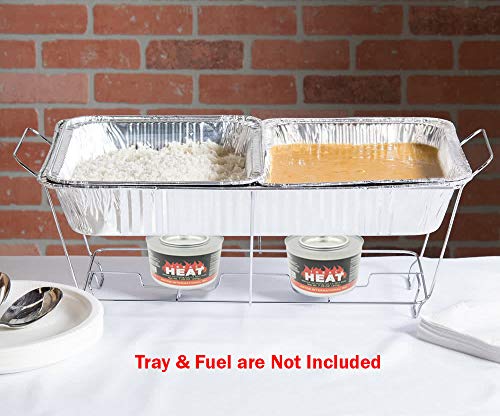 6 Pack Buffet Wire Rack Folding Chafing Stand Chrome Frame Serving Trays Food Warmer | Easy Foldable Collapsible for Storage & Reuse for Home Party, Wedding and Birthday Party Event Catering Supplies