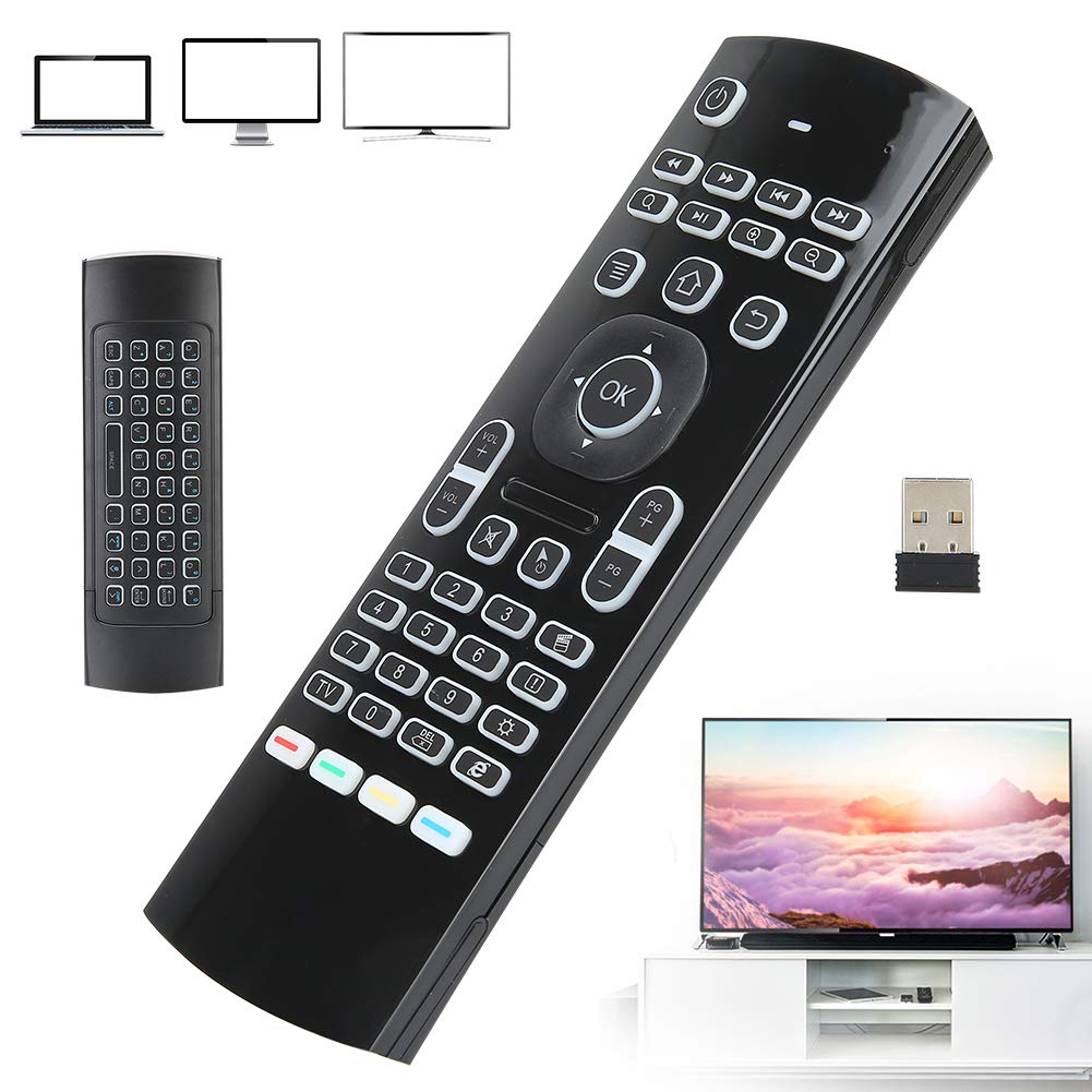 VINGVO Wireless Keyboard, Infrared Sensor Infrared Keyboard, Double Sides Keyboard with Remote Control 2.4G Backlight Gaming Pads for PC, Projectors, TV Boxes, Home Theater