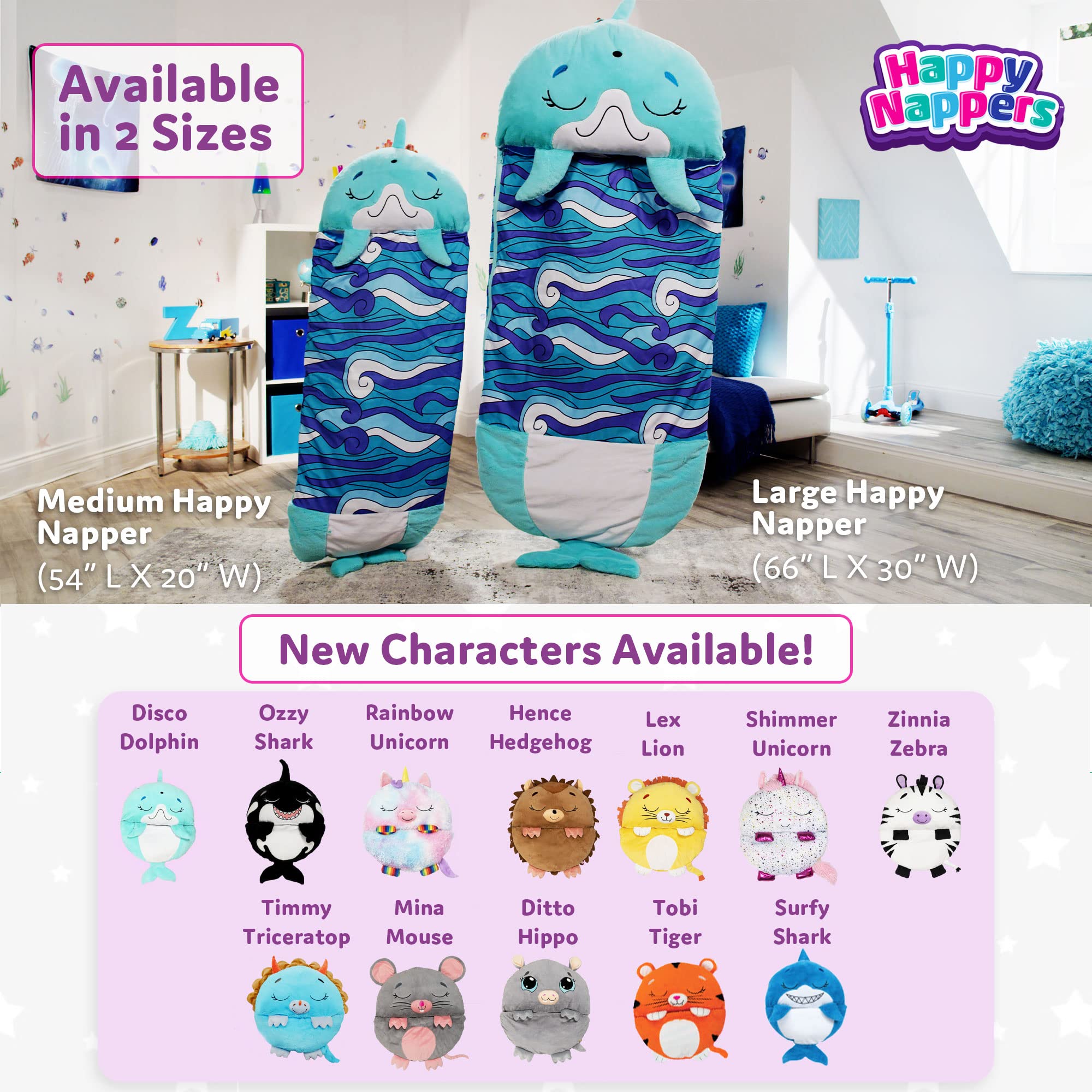 Happy Nappers Pillow & Sleepy Sack- Comfy, Cozy, Compact, Super Soft, Warm, All Season, Sleeping Bag with Pillow- Large 66β x 30β, Tiger