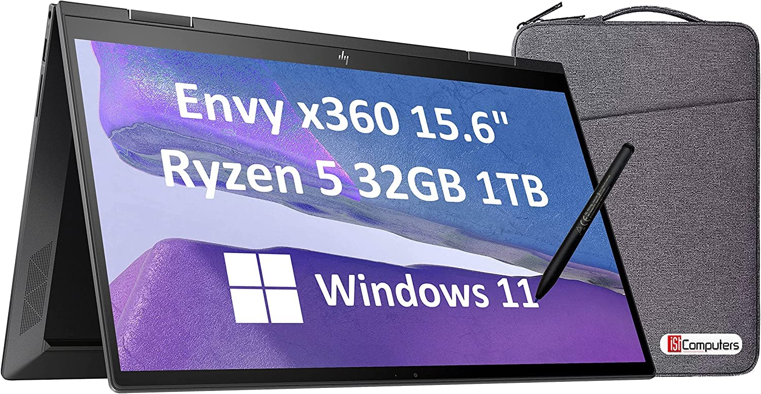 2022 HP Envy X360 15 15t 2-in-1 Touchscreen (Ryzen 5 5625U, 32GB RAM, 1TB SSD, Stylus) AMD 6-Core(Beat i7-1165G7) 15.6" FHD (1920x1080) Convertible Laptop, Backlit, Pen, Alexa, Windows 11 Home