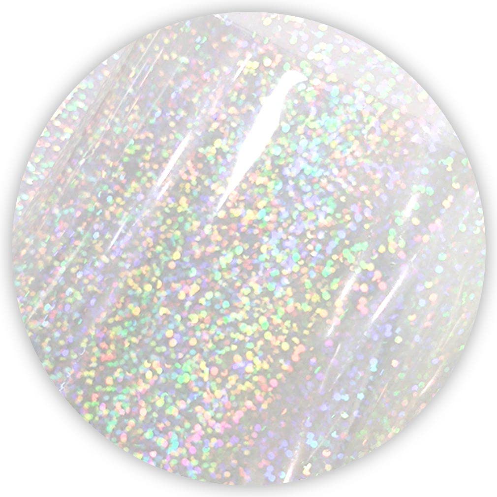 12x53 Inch Laser Polka Dots Clear PVC Film Holographic Rainbow Transparent Waterproof Vinyl Material for DIY Projects