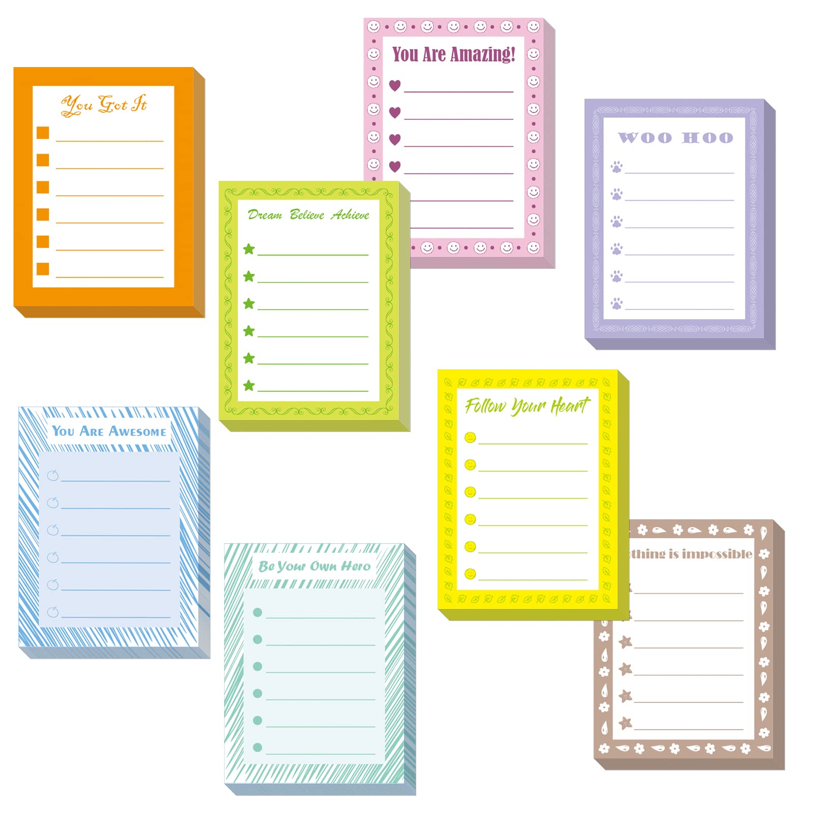 16 Pack Motivational Sticky Notes Postit Note Pads Funny Sticky Notes Inspirational Notepads to Do List Memo Pad Colorful Appreciation Sticky Notes for Teachers Mothers Day Gifts Nurses Week Gifts