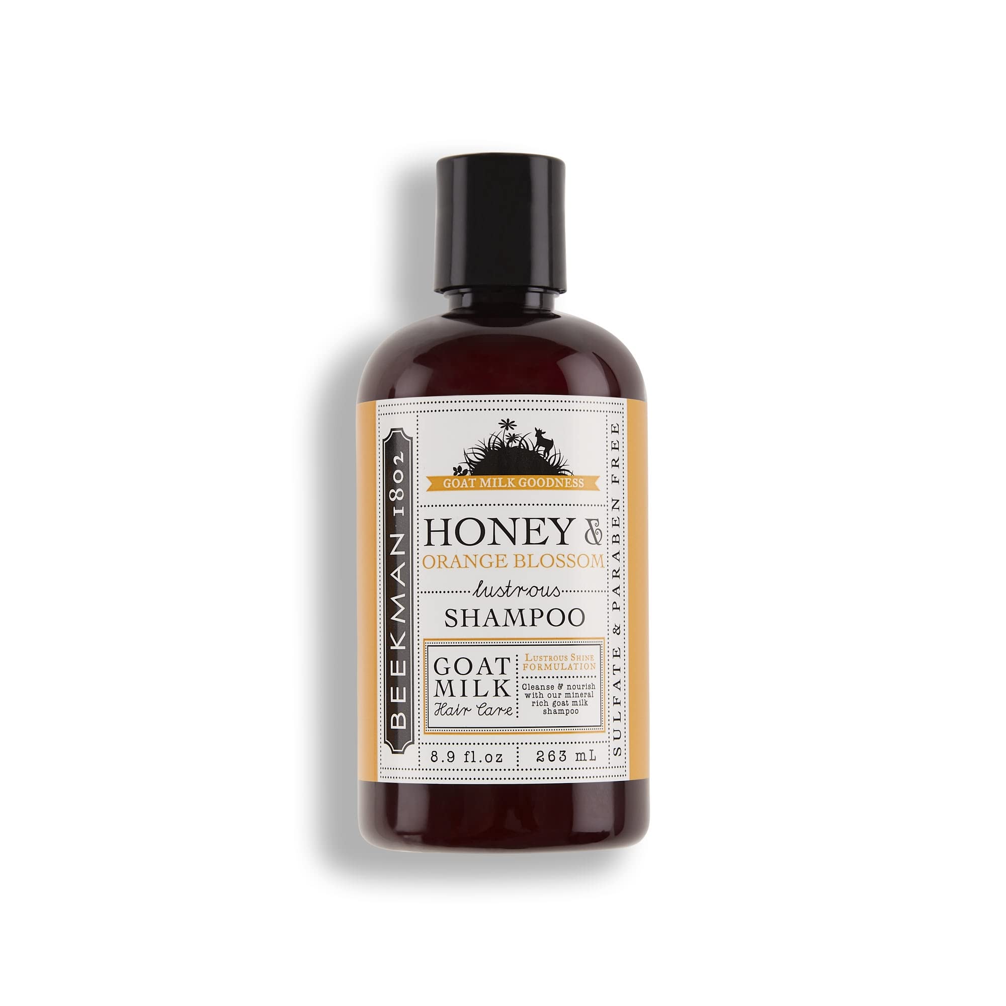 Beekman 1802 Goat Milk Shampoo, Honey & Orange Blossom - 8.9 oz - Cleanses, Nourishes & Revitalizes Dry, Damaged Hair - Color Safe - Cruelty Free