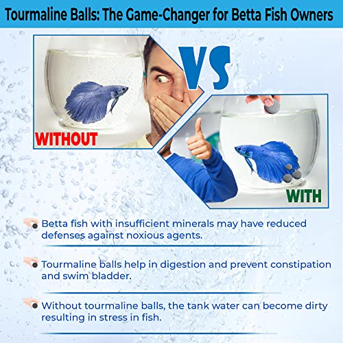 JOR Betta Tourmaline Balls, Crystal Clear Water, Vibrant Energetic Fish, Stabilizes pH, 20 pcs