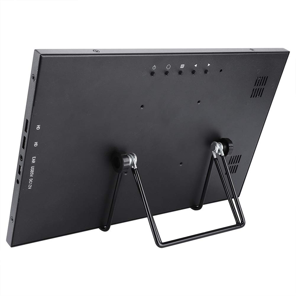 ASHATA Portable Monitor, 13.3 inch 1920x1080 FHD HDR Display with Bracket, Gaming Monitor for PS3 Switch/for 360, Micro and 3.5mm Port, DC 12V or Micro USB 5V Power