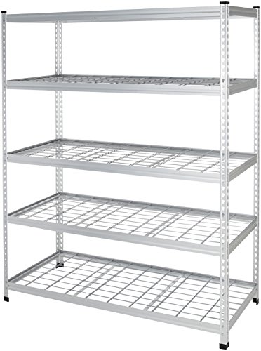 Amazon Basics Heavy Duty Storage Shelving Unit - Double Post, 60 x 24 x 78 Inch, High-Grade Aluminum & Medium Duty Storage Shelving Double Post Press Board Shelf, 48 x 18 x 72 Inch, Aluminum